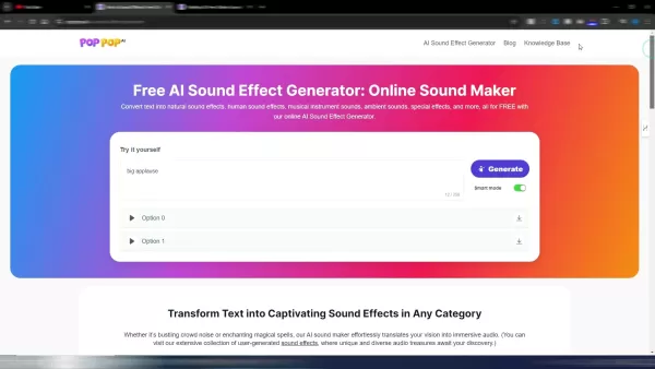 PopPop.ai Launches Free AI Sound Effects Generator in 2025